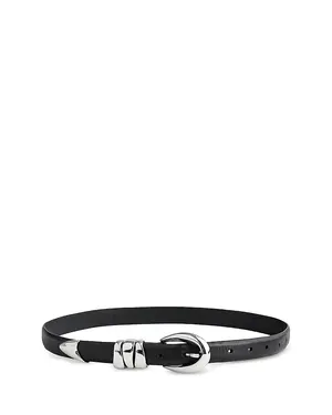 Madewell Triple Keeper Suede Belt - Black/silver