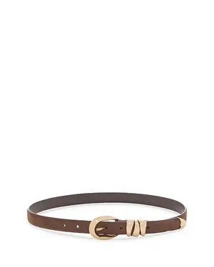 Madewell Triple Keeper Suede Belt - Dark Carob