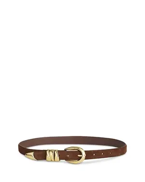 Madewell Triple Keeper Suede Belt - Soft Mahogany