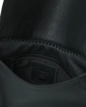 Callista Grained Leather Saddle Bag