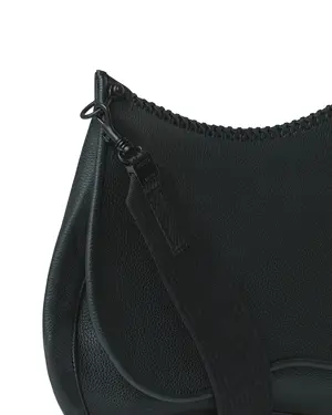 Callista Grained Leather Saddle Bag