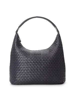 Mz Wallace Large Woven Shoulder Bag - Black/matte Black