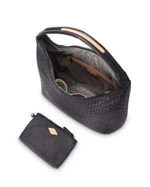 Mz Wallace Large Woven Shoulder Bag - Black/matte Black