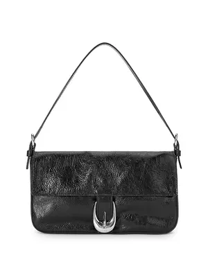 Staud Harlow Leather Shoulder Bag - Black Leather