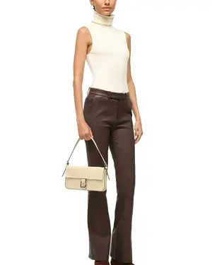 Staud Harlow Leather Shoulder Bag - Cream Leather