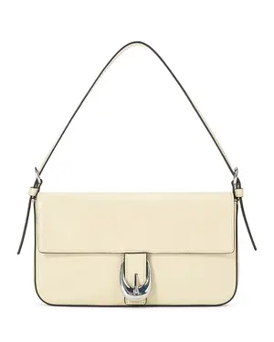 Staud Harlow Leather Shoulder Bag Cream