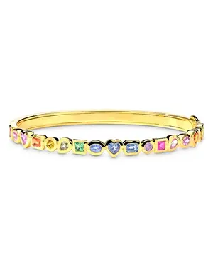 Ippolita 18k Rock Candy Mini Caramella Fancy Shape Hinged Bangle Bracelet - Multi/gold