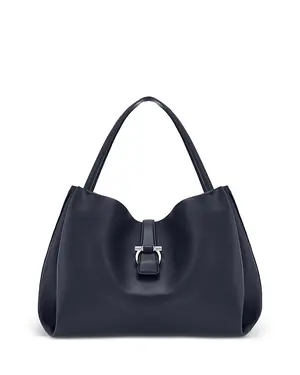 FERRAGAMO Leather Tote Bag - New Navy