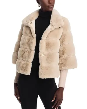 Love Token Faux Fur Jacket - Beige