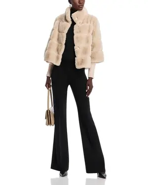 Love Token Faux Fur Jacket - Beige