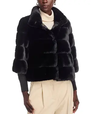 Love Token Faux Fur Jacket - Black