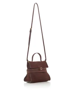 Moschino Tie Me Small Leather Shoulder Bag - Brown