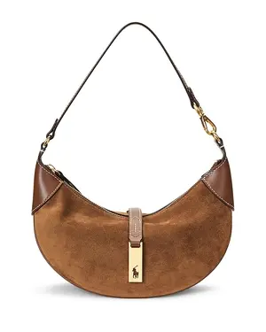 Polo Ralph Lauren Polo ID Mini Suede Shoulder Bag Cinnamon/cuoio