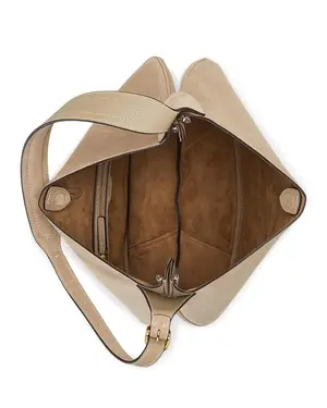 Polo Ralph Lauren Polo Id Large Suede Shoulder Bag - Clay