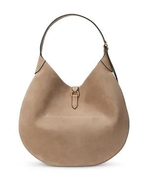 Polo Ralph Lauren Polo Id Large Suede Shoulder Bag - Clay