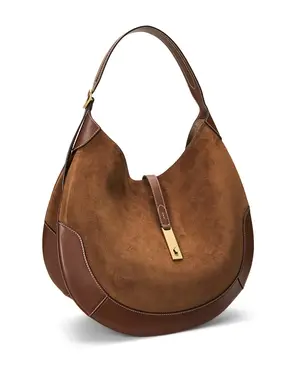 Polo Ralph Lauren Polo Id Large Suede Shoulder Bag - Cinnamon/cuoio
