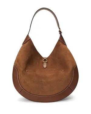 Polo Ralph Lauren Polo Id Large Suede Shoulder Bag - Cinnamon/cuoio
