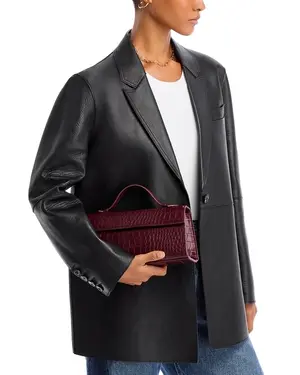 Aqua East West Top Handle Bag - Burgundy
