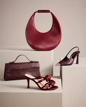 Aqua East West Top Handle Bag - Burgundy