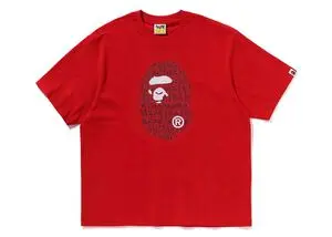 A BATHING APE Lux Sport Pattern Ape Head Relaxed Fit Tee Shirt - Red