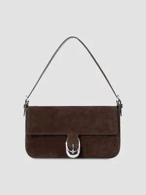 Staud Staud Harlow Suede Shoulder Bag Espresso