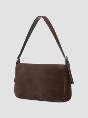 Staud Harlow Suede Shoulder Bag - Espresso