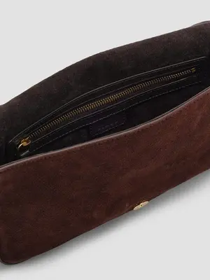 Staud Harlow Suede Shoulder Bag - Mahogany