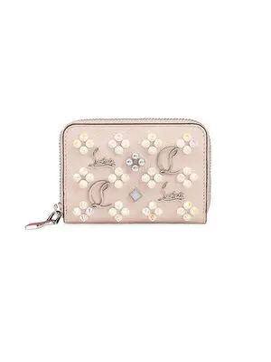 CHRISTIAN LOUBOUTIN Pannettone Leather Coin Purse Beige