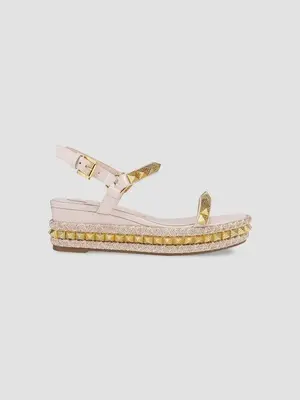 CHRISTIAN LOUBOUTIN Pyraclou Wedges - Leche