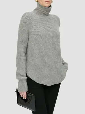 CALLAS MILANO Barrie Long Sleeve Turtleneck Ribbed Sweater