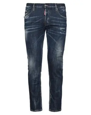 Dsquared2 Denim Jeans With Leather Trims