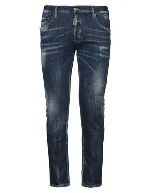 Dsquared2 Denim Jeans With Leather Trims