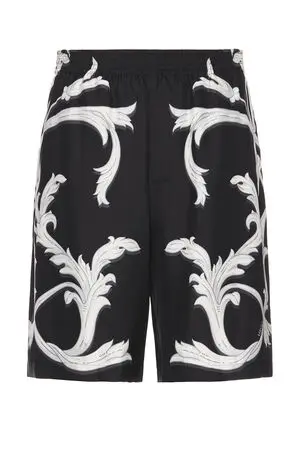 Versace Silk Shorts - Black & Bianco