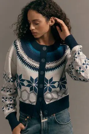 Maeve The Sutton Cardigan Sweater - Snowflake