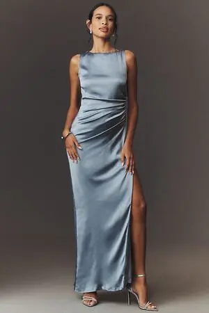 High Neck Satin Dresses