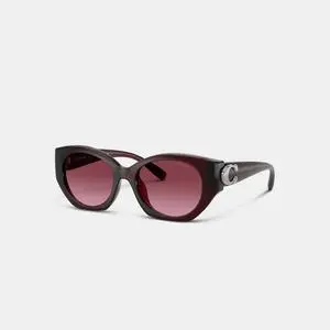 COACH Maxi Sculpted C Oval Sunglasses Berry Pink Gradient