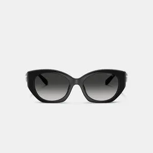 COACH Maxi Sculpted C Oval Sunglasses - Black