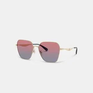 COACH® C Hardware Metal Oversized Square Sunglasses - Purple Gradient