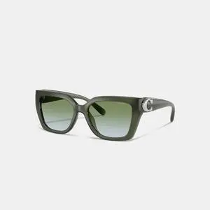 COACH Sculpted C Square Cat Eye Sunglasses - Green Gradient