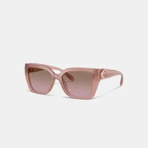 COACH Sculpted C Square Cat Eye Sunglasses Milky Pink