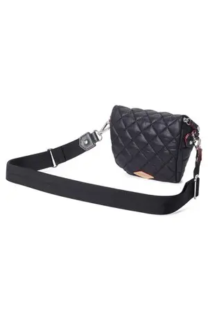 Mz Wallace Micro Crosby Diamond Quilted Nylon Sling Bag - Black