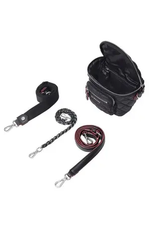 Mz Wallace Micro Crosby Diamond Quilted Nylon Sling Bag - Black
