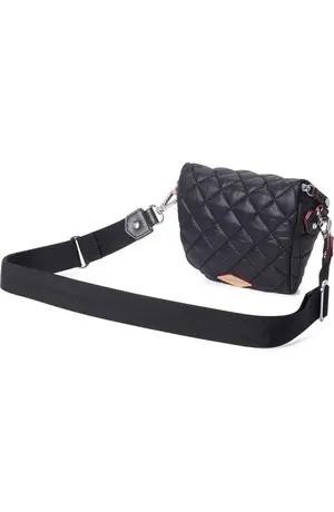 Mz Wallace Micro Crosby Diamond Quilted Nylon Sling Bag - Black