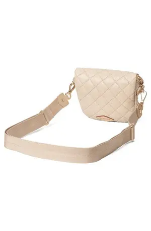 Mz Wallace Micro Crosby Diamond Quilted Nylon Sling Bag - Buff