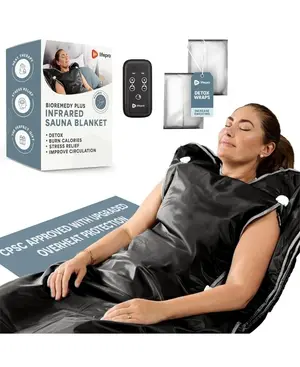 LIFEPRO Far Infrared Sauna Blanket With Thermal Wraps - Black