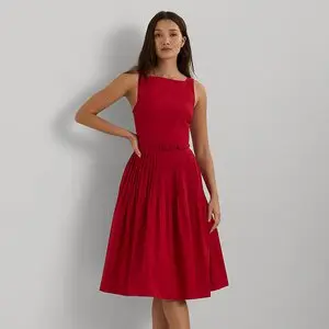 Ralph Lauren Belted Taffeta Fit-And-Flare Cocktail Dress In Festive Red -  25% Off | Editorialist
