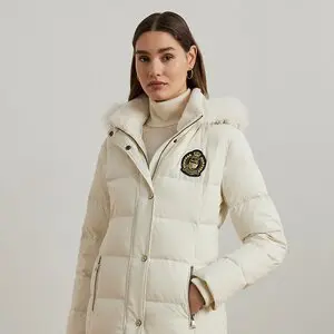 Ralph Lauren Crest-patch Hooded Down Coat