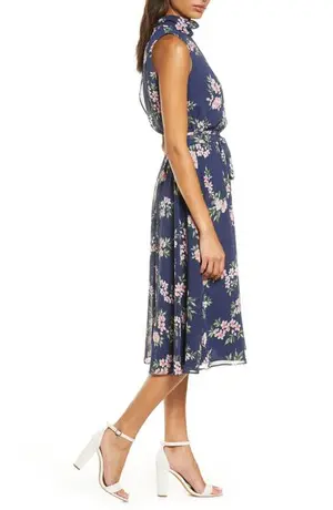 HARPER ROSE Floral Sleeveless Chiffon Midi Dress