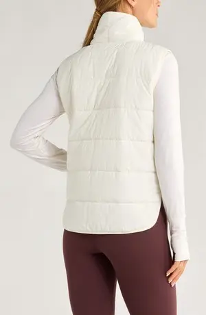 Zella Packable Quilted Vest - Ivory Egret