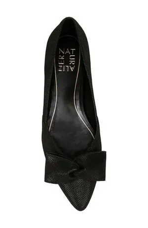 Naturalizer Havana Bow Pointed Toe Flat - Black